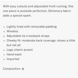 Victoria's Secret | Swim | Vs Ruched Shine Cutout One Piece Swimsuit ...